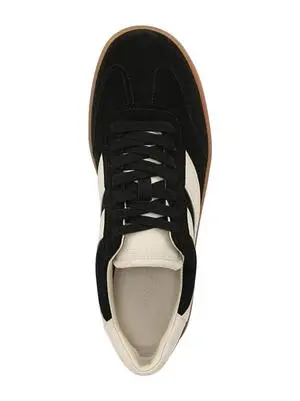 Vince Oasis-m Suede And Leather Low-top Sneakers - Black