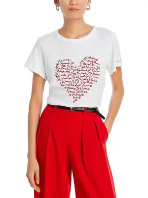 Cinq À Sept Je T'aime Graphic Tee - White/red