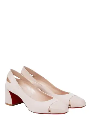 CHRISTIAN LOUBOUTIN Miss Duvette Leather Pumps - Beige