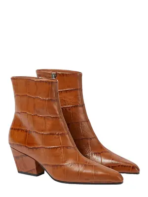 Paris Texas Jane Croc-effect Leather Boots - Brown