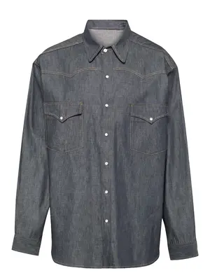 MAISON MARGIELA Oversized Denim Shirt - Blue