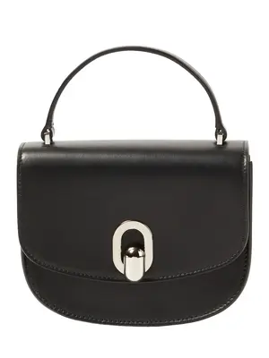 Savette Tondo Mini Leather Tote Bag - Black