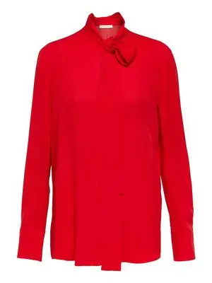 Valentino Garavani Bow-detail Silk Blouse - Red