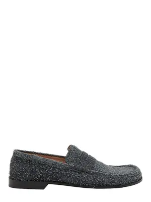 Loewe Loewe Men's Campo Suede Penny Loafers Charcoal