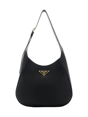 Prada Medium Leather Shoulder Bag - Black