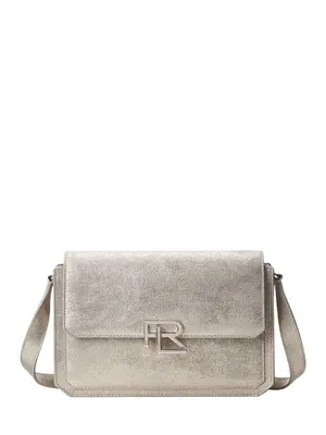 Ralph Lauren Rl 888 Metallic Leather Crossbody Bag - Silver