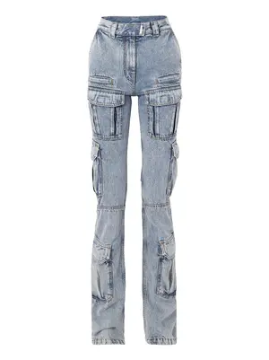 Givenchy High-rise Straight-leg Cargo Jeans - Blue