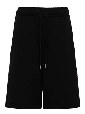 LANVIN Zigzag-embroidered Cotton Shorts - Black
