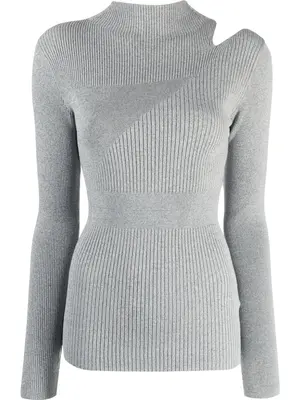 CALVIN KLEIN Calvin Klein Cut-out Ribbed-knit Top