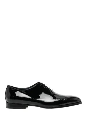 Moreschi Logo-debossed Patent Leather Oxfords - Black