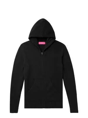 THE ELDER STATESMAN Cashmere Zip-up Hoodie - Black