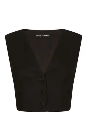 Dolce & Gabbana Cropped Bustier Vest - Black