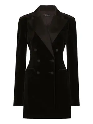 Dolce & Gabbana Turlington Velvet Blazer - Black