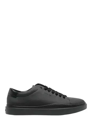 Calvin Klein Logo-debossed Textured Sneakers - Black