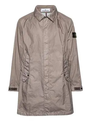 Stone Island Membrana 3l Tc Crinkled Raincoat - Grey