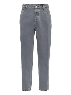 Brunello Cucinelli Charcoal Straight-leg Denim Jeans - Grey