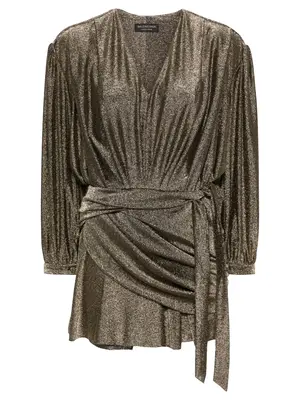 BALENCIAGA Balenciaga Draped Glittered Mini Dress