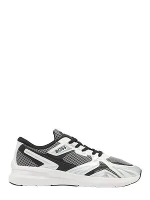 BOSS Panelled Lace-up Sneakers - White