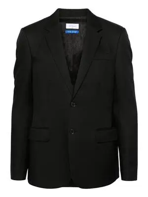 Off-White Single-breasted Twill-weave Blazer - Black