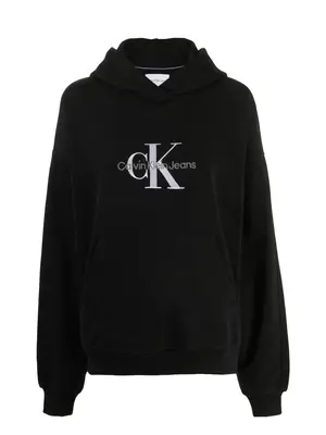 Calvin Klein Print Cotton-blend Hoodie - Black