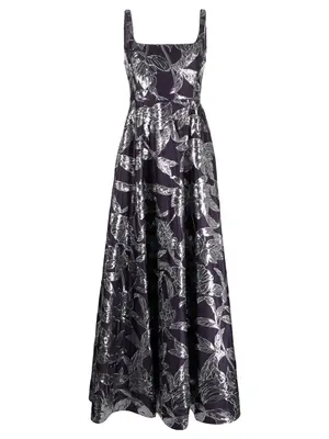 Marchesa Lotus Sequin-embellished Gown - Purple