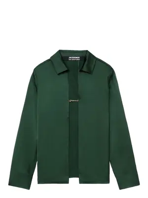 Jacquemus La Chemise Notte Satin Shirt - Green