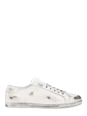 Dolce & Gabbana Saint Tropez Leather Sneakers - White