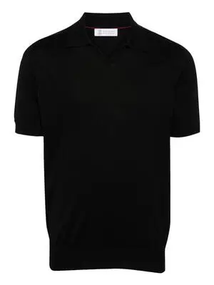 Brunello Cucinelli Cotton Polo Shirt Black