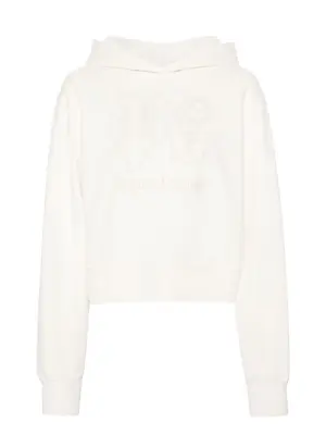 Palm Angels Monogram Cotton Hoodie - White