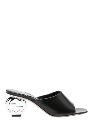 Gucci 70 Mm Interlocking G-heel Mules - Black