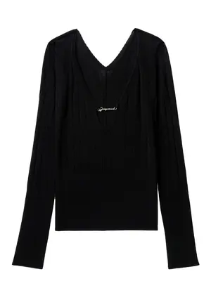 Jacquemus Le Haut Pralu Ribbed Jumper - Black