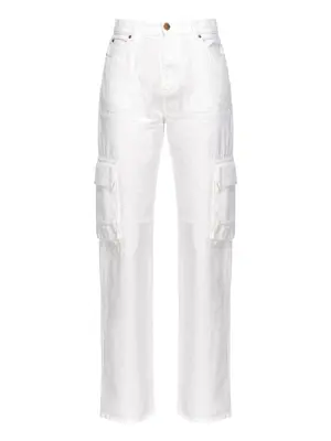 Pinko High-rise Straight-leg Cargo Jeans - White