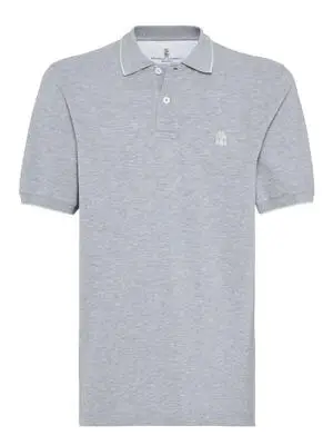 Brunello Cucinelli Logo-embroidered Polo Shirt - Grey