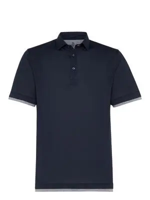 Brunello Cucinelli Layered-effect Polo Shirt - Blue