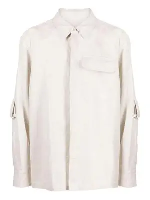 Helmut Lang Cotton-linen Twill Shirt - Neutrals