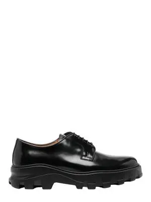Moreschi Round-toe Leather Derby Shoes - Black