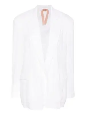 N°21 Creased Open-front Blazer - White