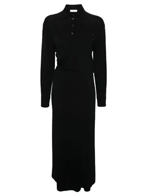 Rabanne Ruched Midi Wrap Dress - Black
