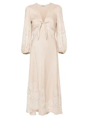 Dorothee Schumacher Embroidered Linen Dress - Neutrals