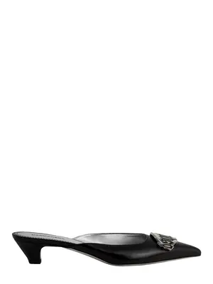 Dsquared2 35mm Logo-plaque Leather Mules - Black
