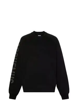 Jacquemus Le Sweatshirt Typo Cotton Top Black