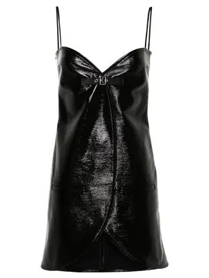 COURREGES Ellipse Crinkled Mini Dress - Black
