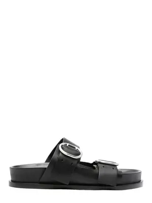JIL SANDER Double-buckle Leather Sandals - Black