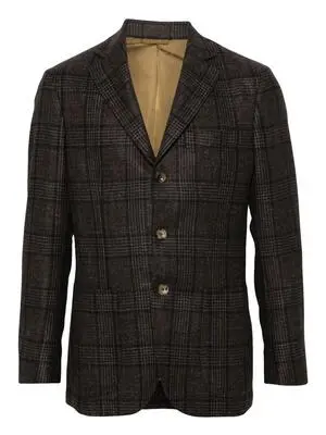 SARTORIO NAPOLI Tartan Pattern Blazer - Brown