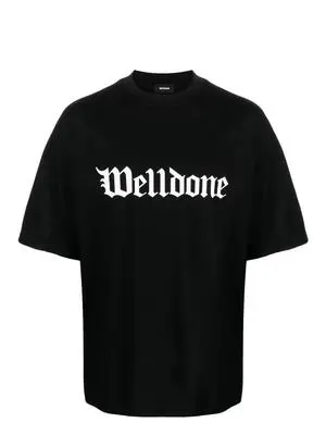 We11Done Logo-print Cotton T-shirt - Black
