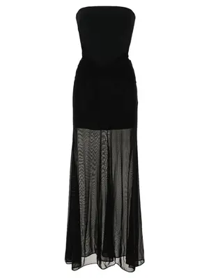 DAVID KOMA Panelled Strapless Gown