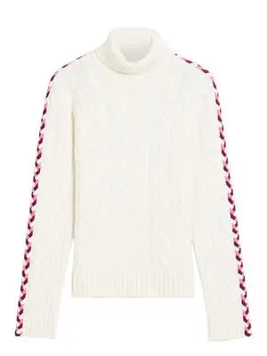 Derek Lam 10 Crosby Embroidered Cable-knit Turtleneck Sweater - Ivory