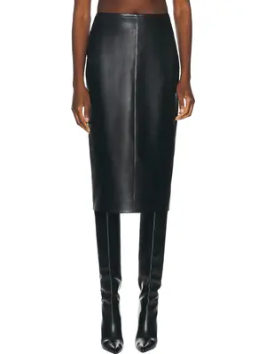 Alaïa Leather Pencil Skirt - Noir