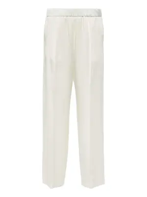 JIL SANDER Satin Straight Leg Pants - White