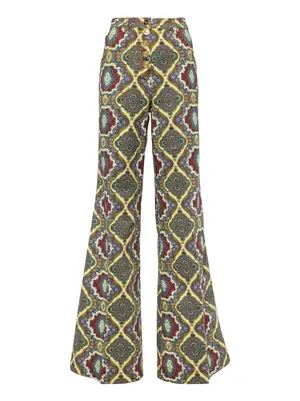 Etro Printed High-rise Wide-leg Jeans - Orange